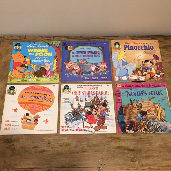 Disney | Other | Vintage 7s Disney Record Book Bundle6 | Poshmark